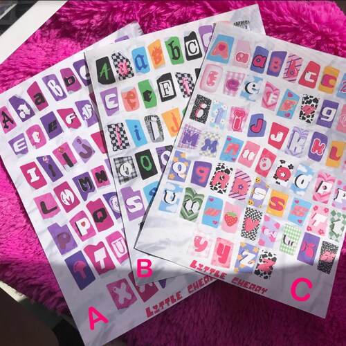 Y2k Multi Color Ransom Note Letter Sticker Sheets - Etsy Canada