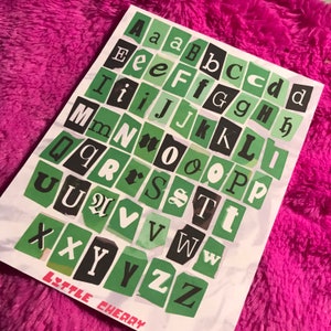 Multicolor Y2K Aesthetic Sticker Sheets – Magazine Cutout Letters ...