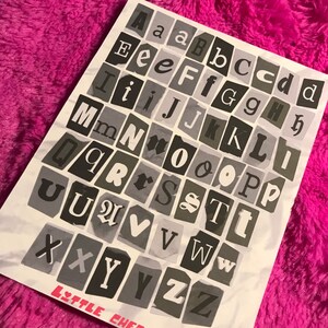 Multicolor Y2K Aesthetic Sticker Sheets – Magazine Cutout Letters ...