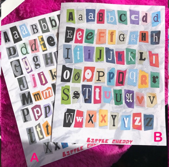 Y2K Ransom Note Letters Deco Sticker Sheets - Etsy Canada