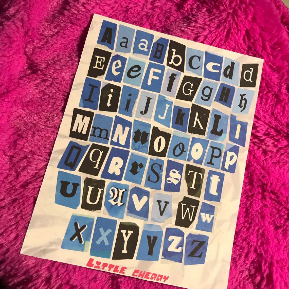 Y2k Multi Color Ransom Note Letter Sticker Sheets - Etsy Hong Kong