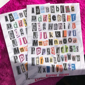 Y2K Ransom Note Letters Deco Sticker Sheets - Etsy Canada