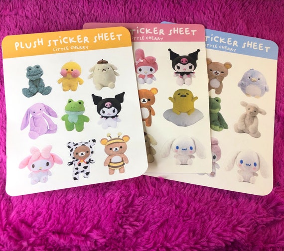 Plush Sticker Sheet | Etsy