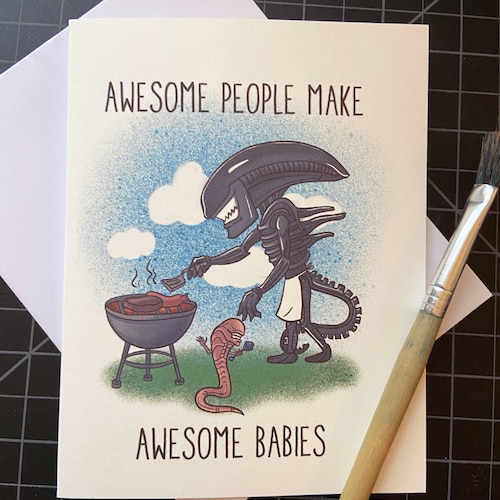 Alien Movie Birthday Card Xenomorph Greeting Card 70s Horror | Etsy