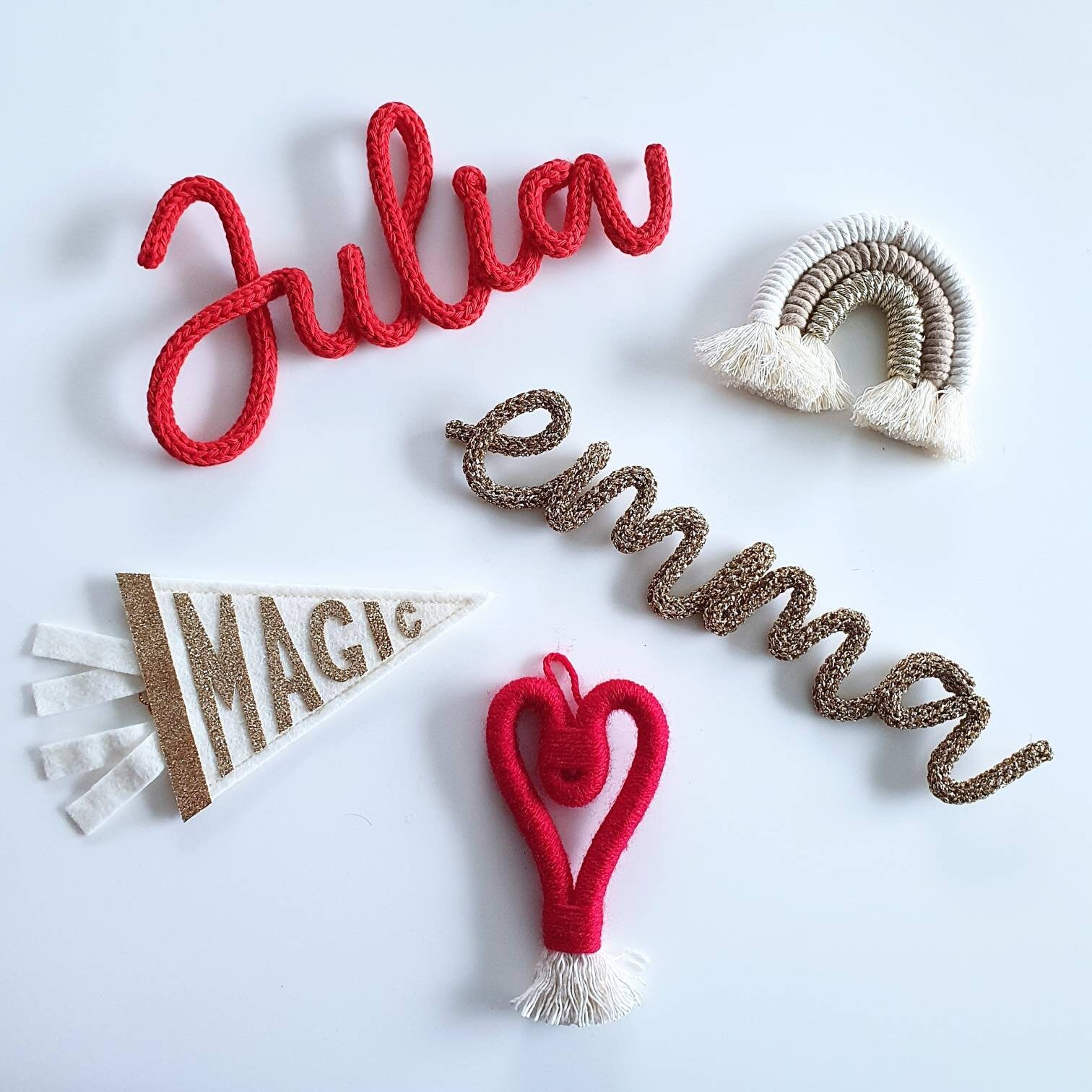 Mini Knitted Wire Word Custom Wire Sign Photo Prop Wool - Etsy UK