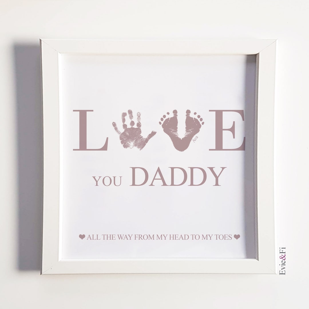 Baby Footprint Card Print Design, Personalised Gift, Heart, I Love You ...