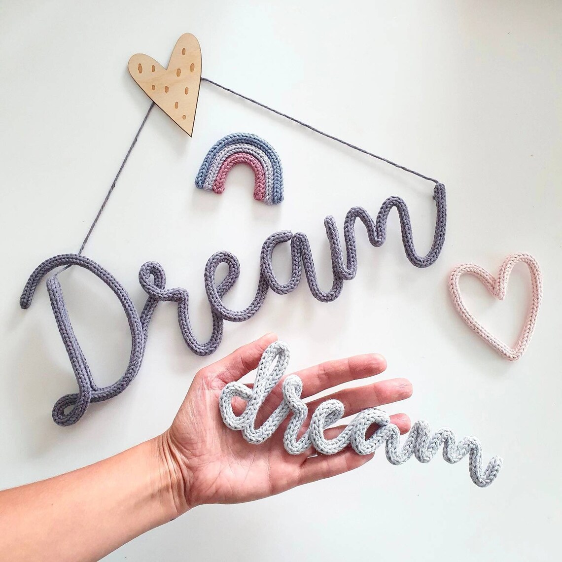Mini Knitted Wire Word Custom Wire Sign Photo Prop Wool - Etsy UK