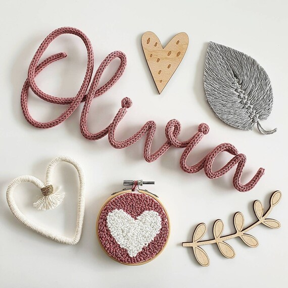 Knitted Wire Name Custom Wire Sign Name Door Sign Wool Wire - Etsy UK