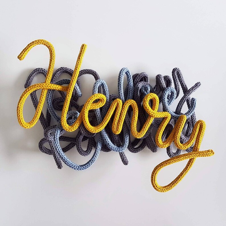 Knitted Wire Name Custom Wire Sign Name Door Sign Wool Wire - Etsy UK