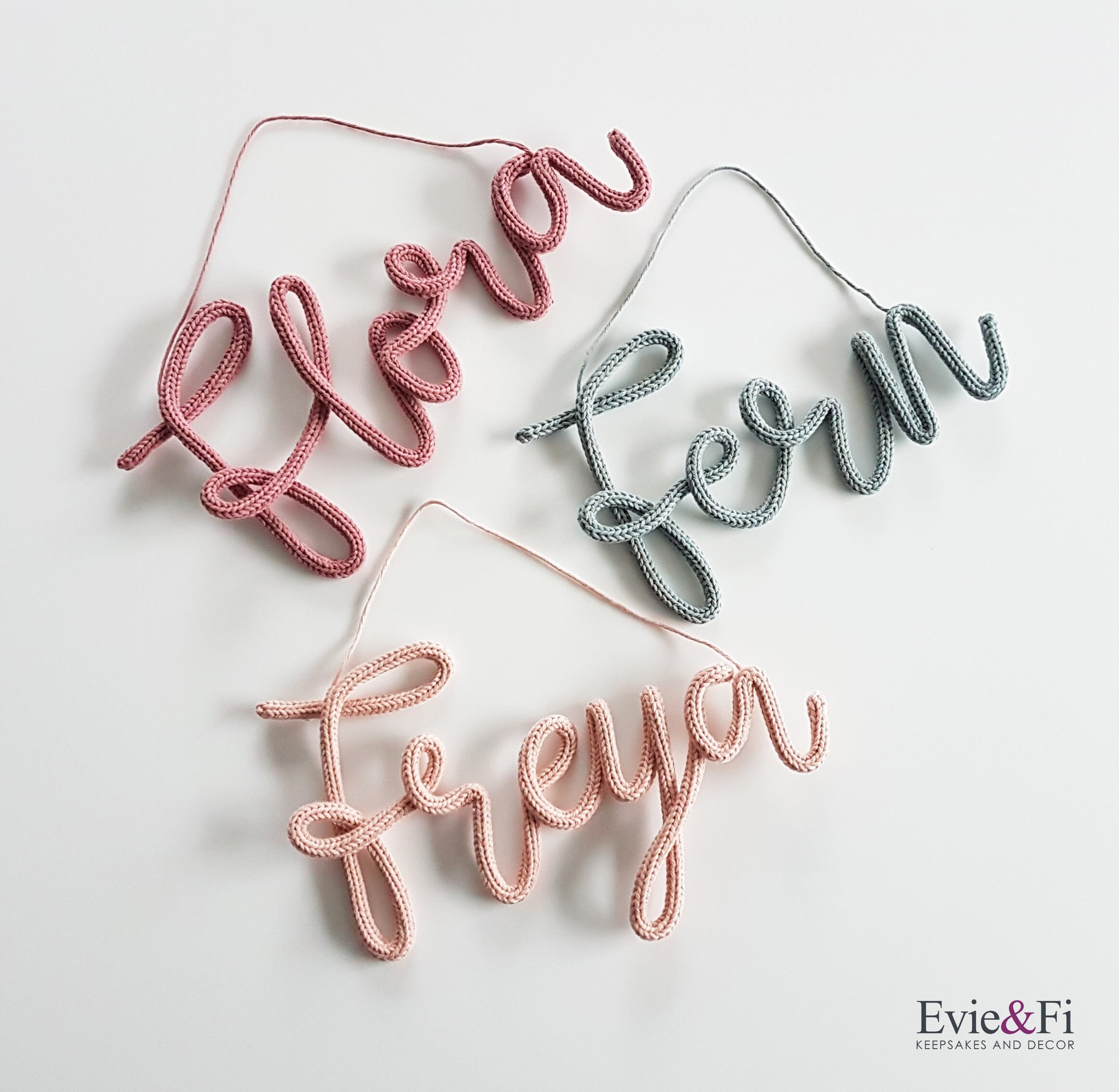 Knitted Wire Name Custom Wire Sign Name Door Sign Wool Wire - Etsy UK