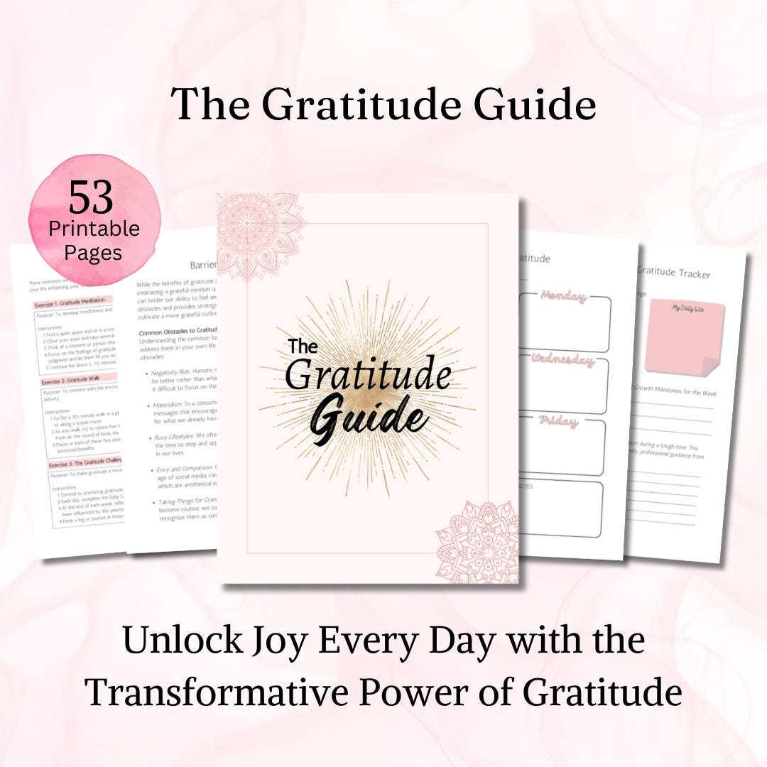 Printable Gratitude Journal Guide Daily Gratitude Worksheets Gratitude ...