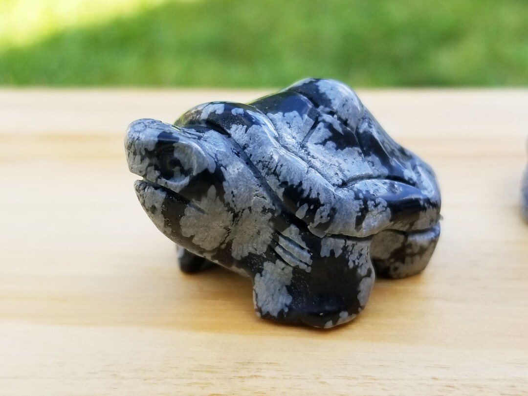 Snowflake Obsidian Turtle Carving: Base Chakra Healing Crystal - Etsy