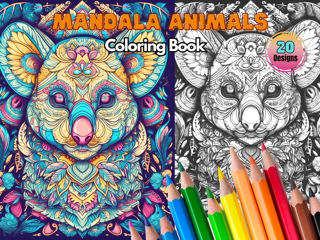 Wild Animal Mandala Coloring Book, 20 Printable Pages (PDF Pattern) - Etsy