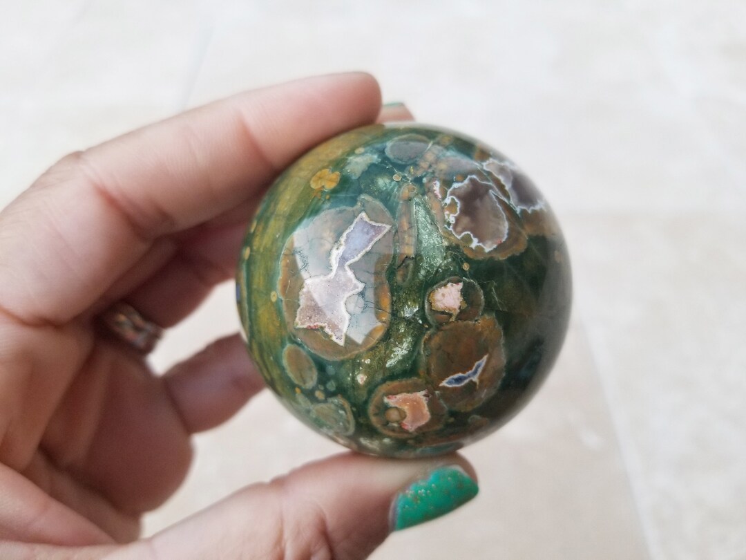 Rhyolite Sphere Stone for Solar Plexus Chakra Rhyolite Crystal Sphere ...