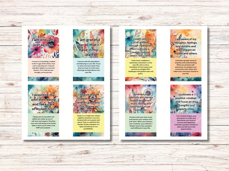 Printable Positive Affirmations Card Deck 30 Instant Download - Etsy