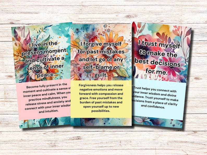 Printable Positive Affirmations Card Deck 30 Instant Download - Etsy