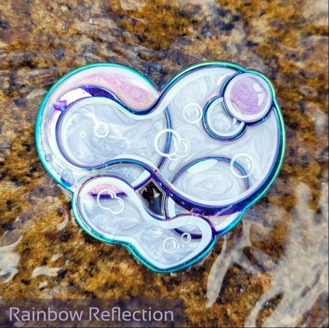 Bubble Heart Enamel Pin (art Board Cute Design Shiny Inspiration Jacket ...