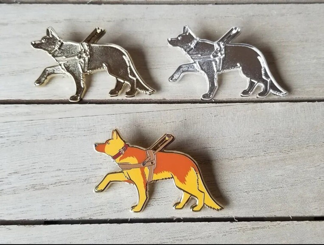 Buddy Pin history First Guide Service Therapy Dog Animal Cute Cool for ...