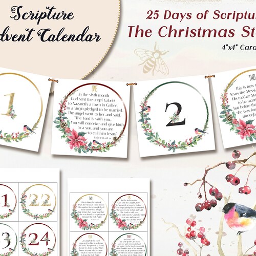 Advent Scripture Cards - Etsy