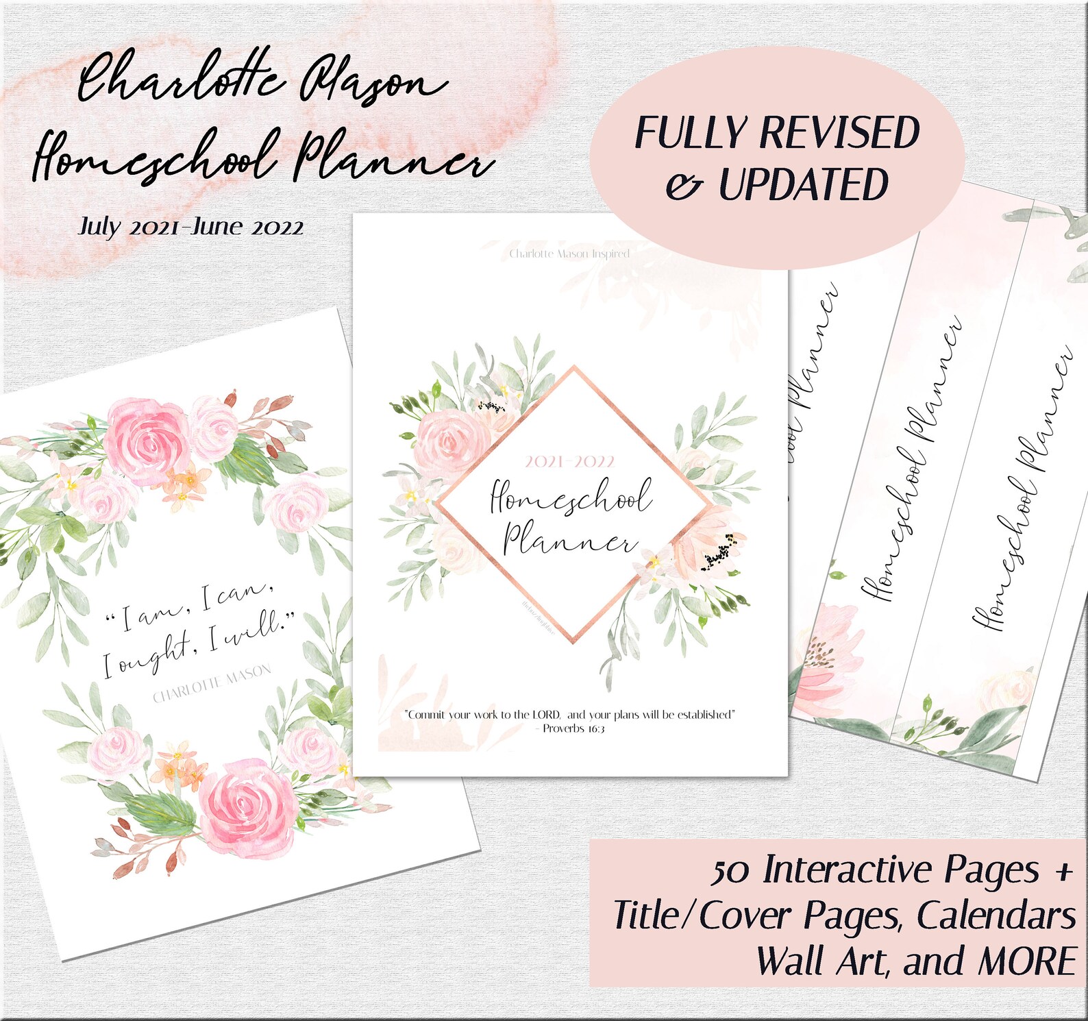 Homeschool Planner - July 2022-june 2021 - Charlotte Mason Inspired ...