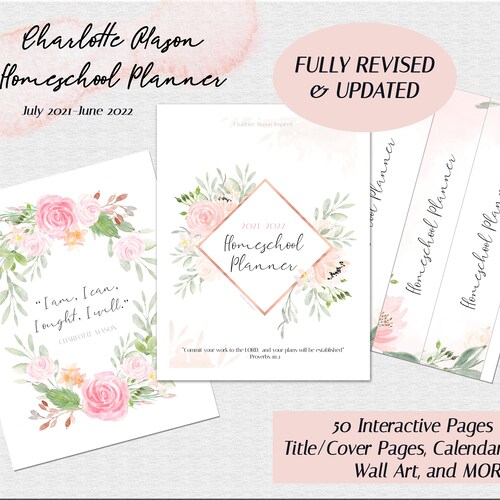 Homeschool Planner July 2022-june 2021 Charlotte Mason - Etsy
