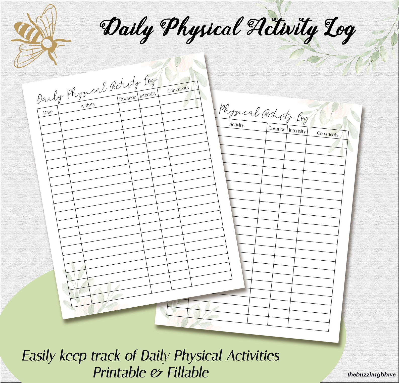 DPA (daily Physical Activity) Log *fillable* - Etsy