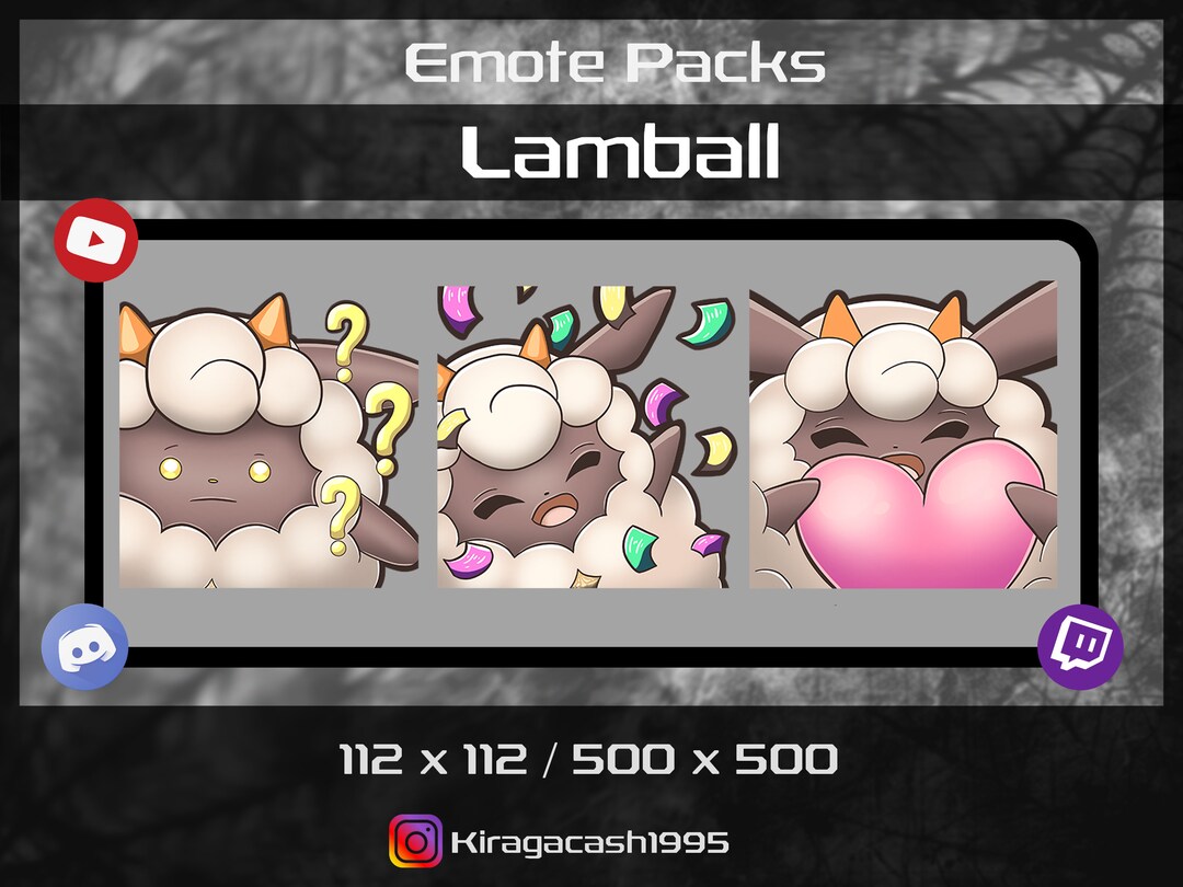 Lamball Palworld Emote Pack X3, Subscriber, Twitch, Discord, Youtube - Etsy