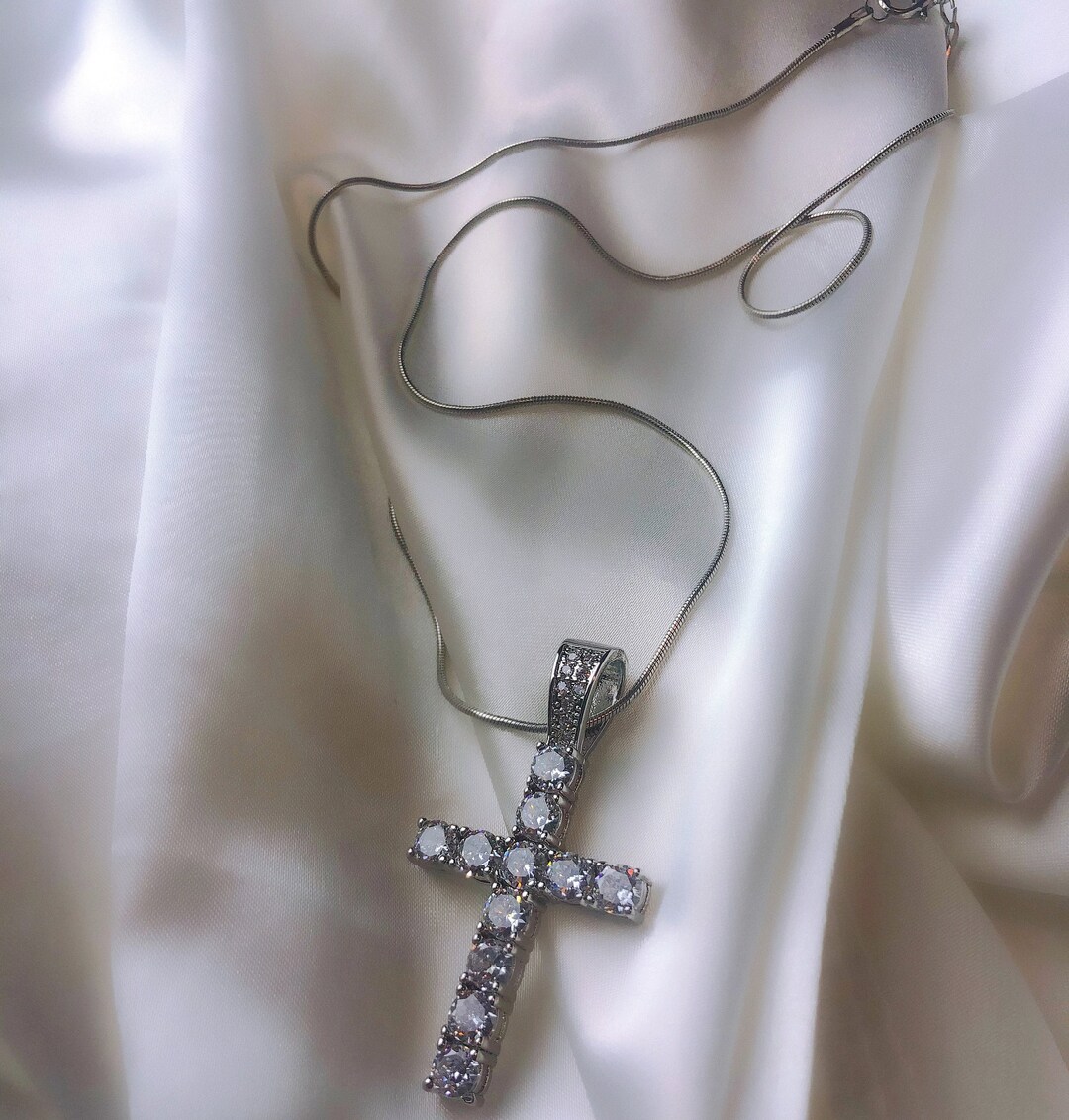Collier de croix fr Collier Cz - Etsy France