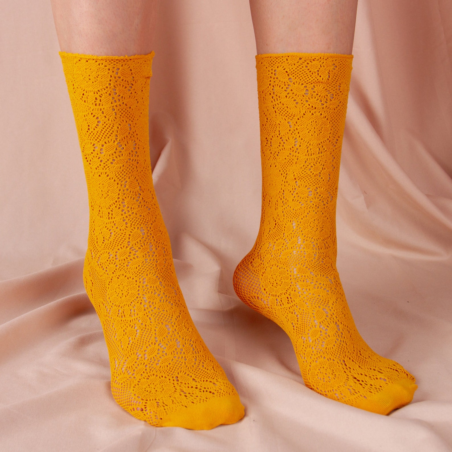 Lola Lace Sock Yellow - Etsy