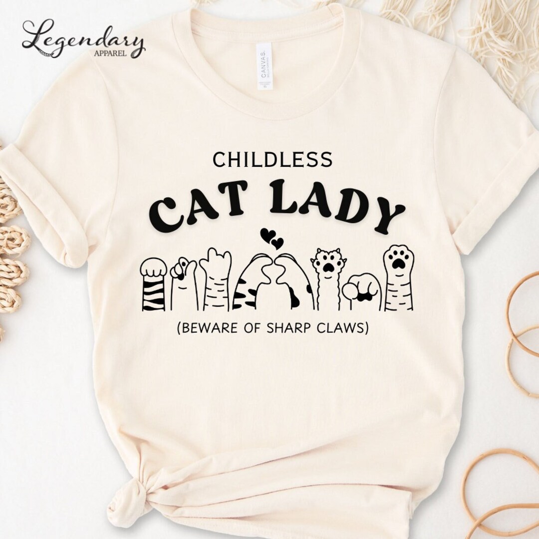 Childless Cat Lady Shirt Kamala Democrat Vote Presidential Rally Tee ...