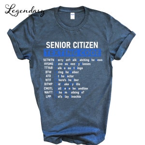 Senior Citizen Texting Code Shirt Funny Text Message Grandparents Gift ...