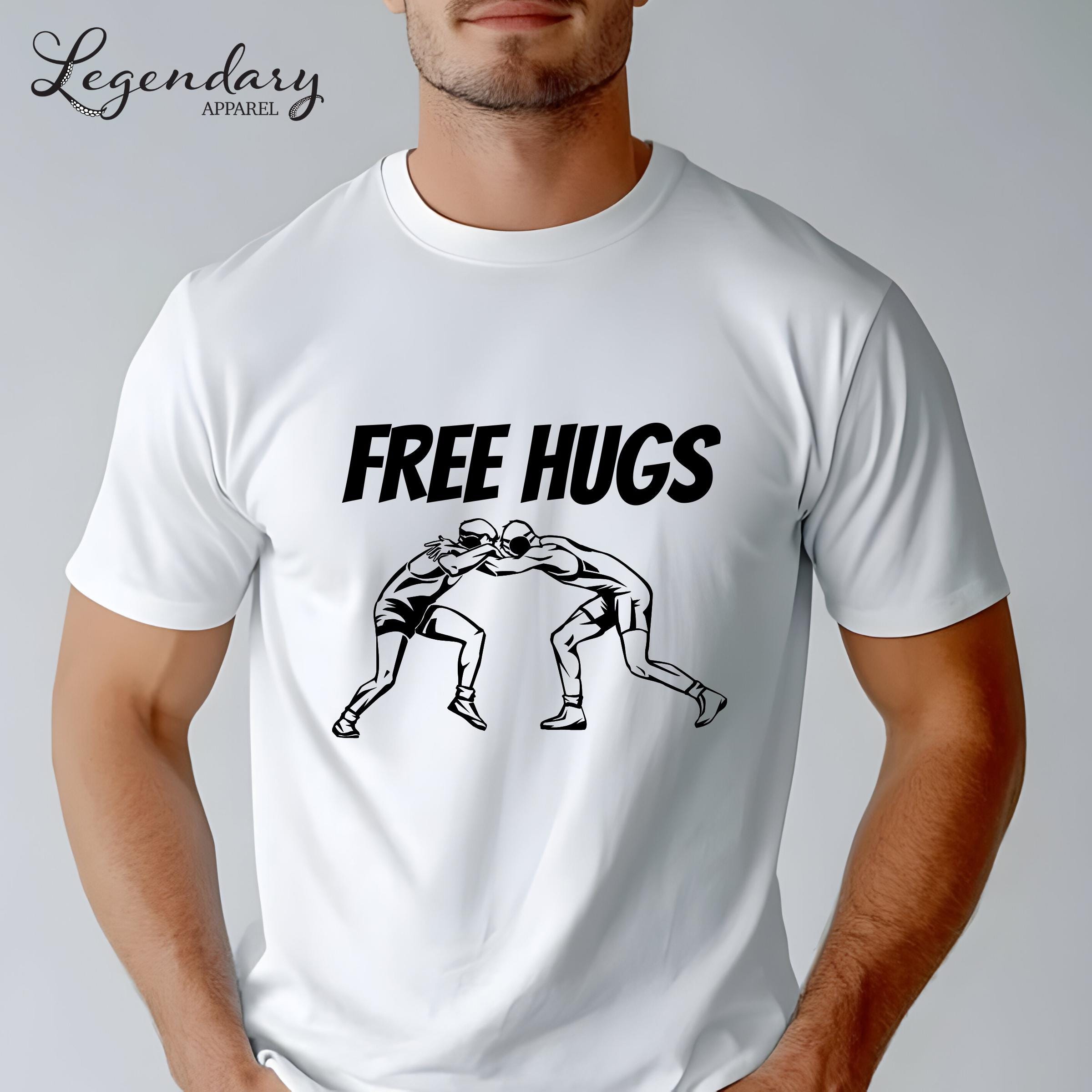 Wrestling Shirt Free Hugs High School Wrestler Gift for Wrestling ...