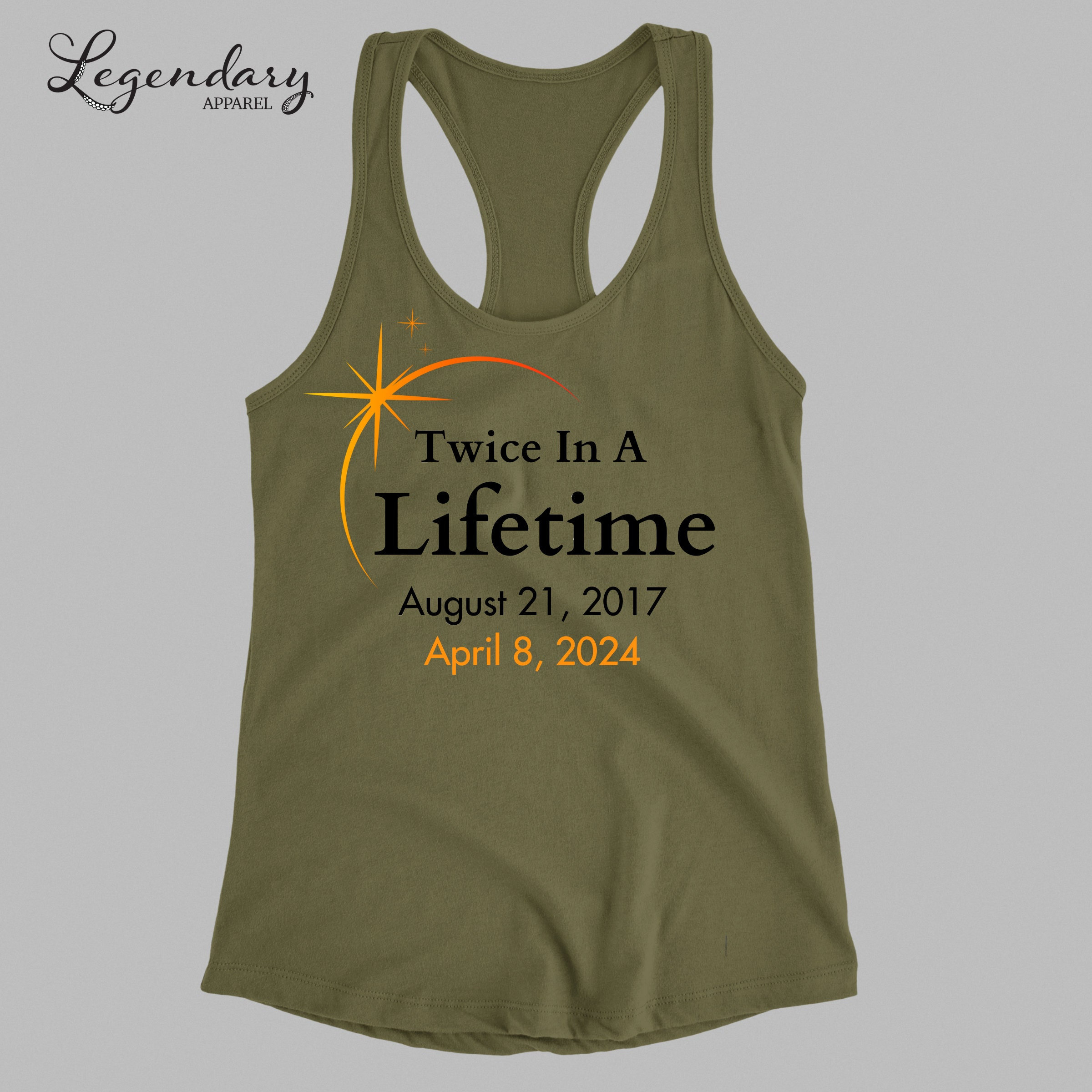 Eclipse Tank Tops 2024 Twice in A Lifetime Solar Eclipse Racerback ...