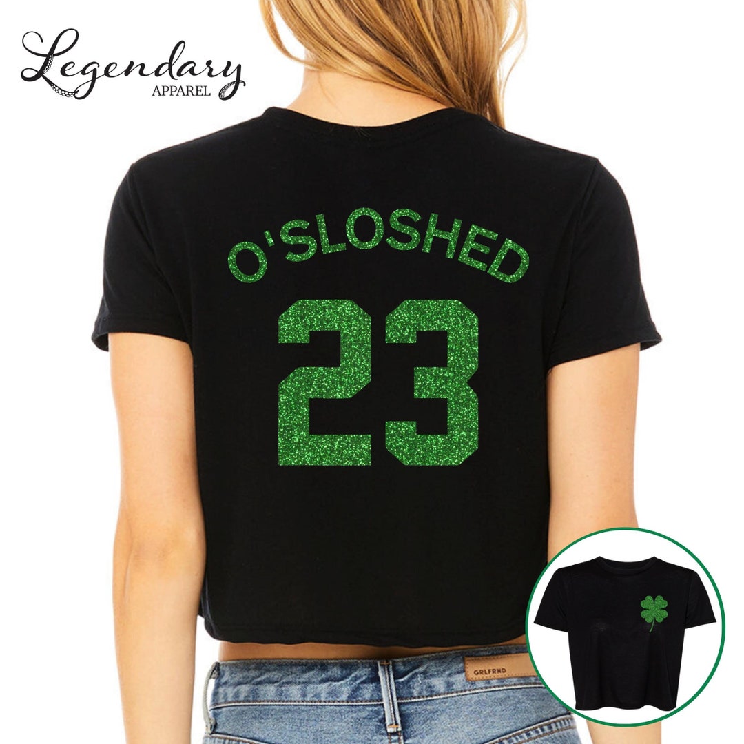 Glittery St Patrick's Day Crop Top Drinking Shirts Irish Party Parade ...