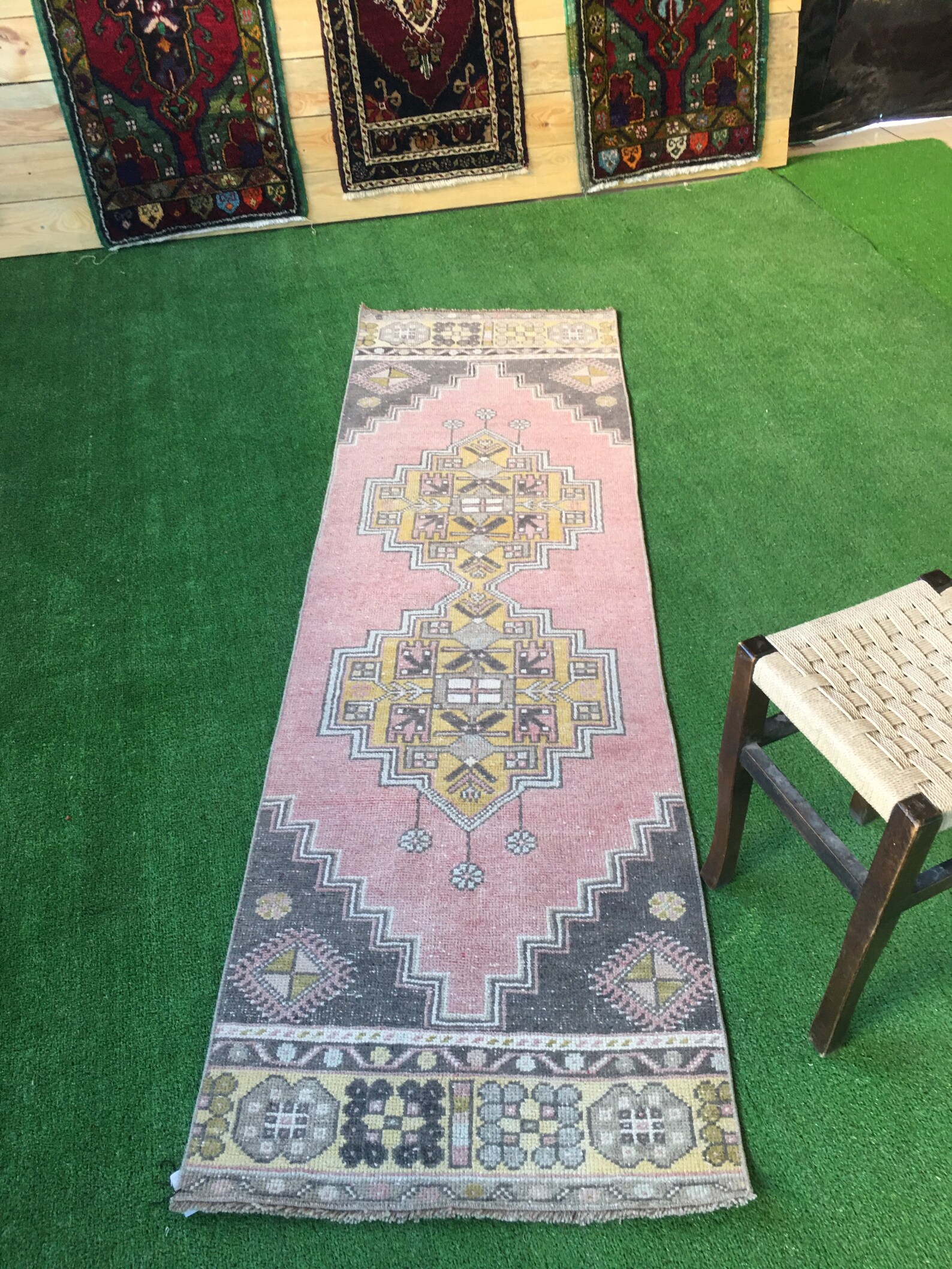 Small Runner Rugsmall Pink Grey Kitchen Runner Rugbohemian - Etsy