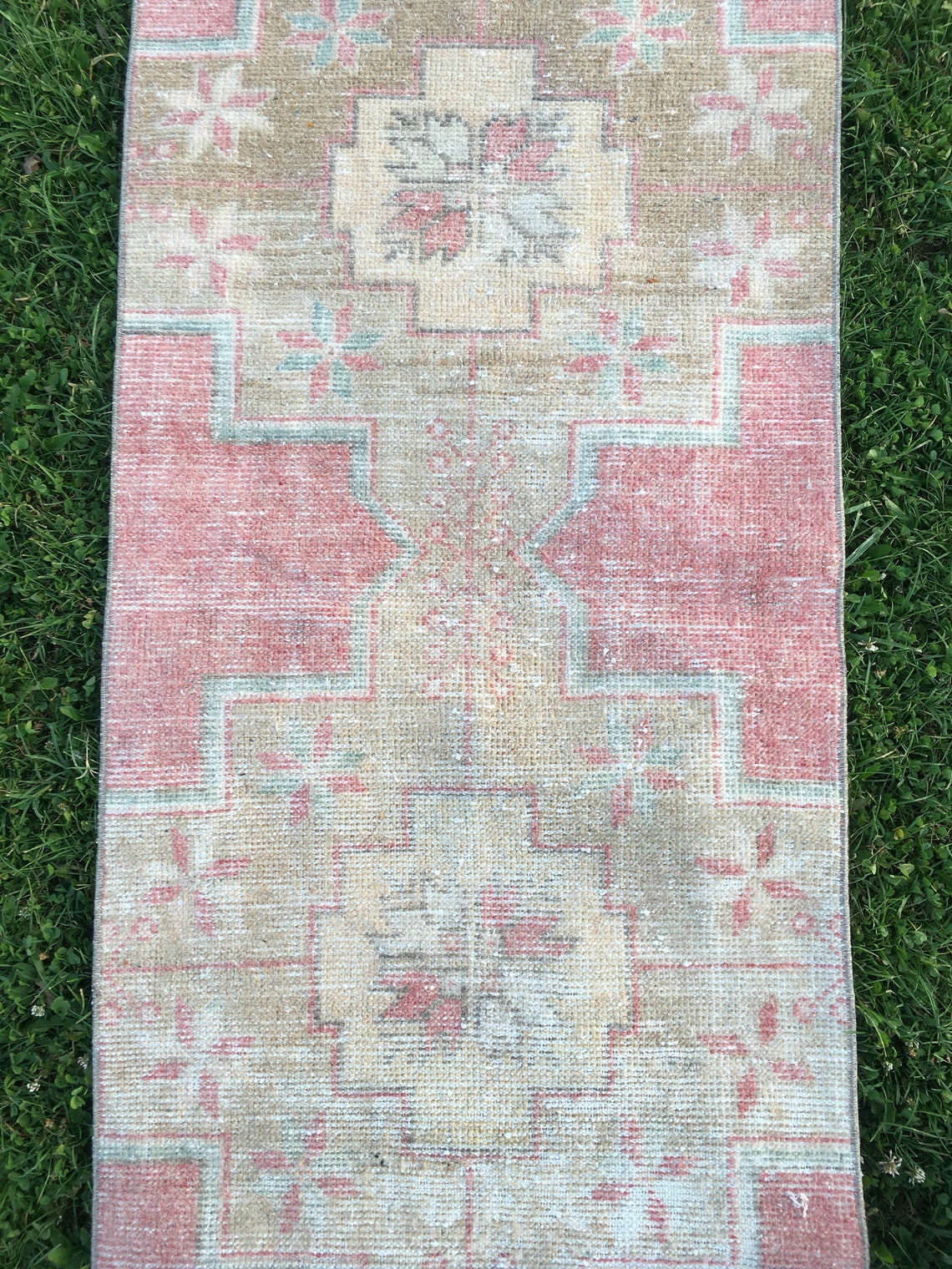 Small Runner RugSmall Pink Grey Kitchen Runner RugBohemian | Etsy