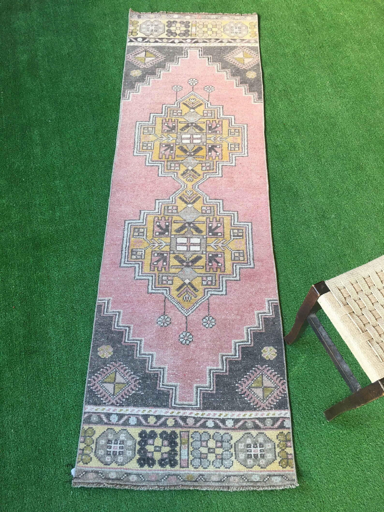 Small Runner Rugsmall Pink Grey Kitchen Runner Rugbohemian - Etsy