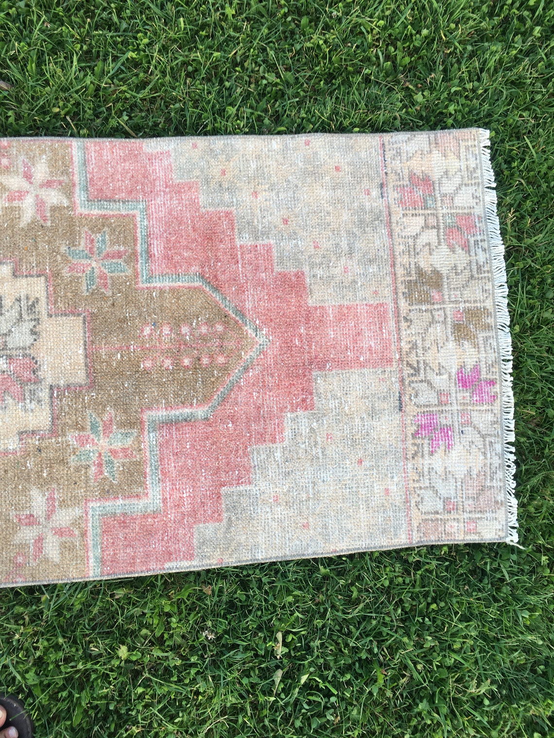 Small Runner RugSmall Pink Grey Kitchen Runner RugBohemian | Etsy