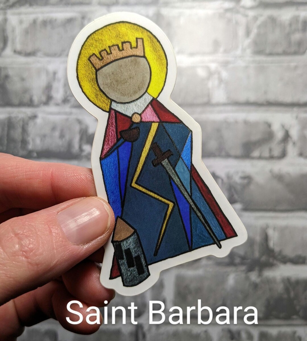Saint Barbara Matte Vinyl Sticker, Catholic Patron Saint, Abstract ...