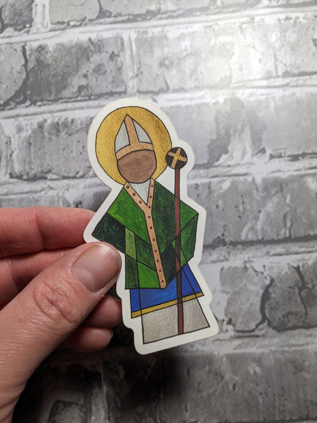Saint Patrick Matte Vinyl Catholic Patron Saint Sticker, Waterbottle ...