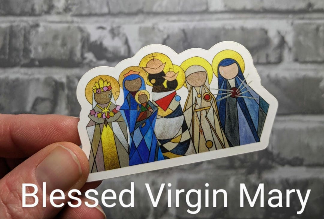 Blessed Virgin Mary Sticker, Catholic Saint Vinyl Decal - Etsy