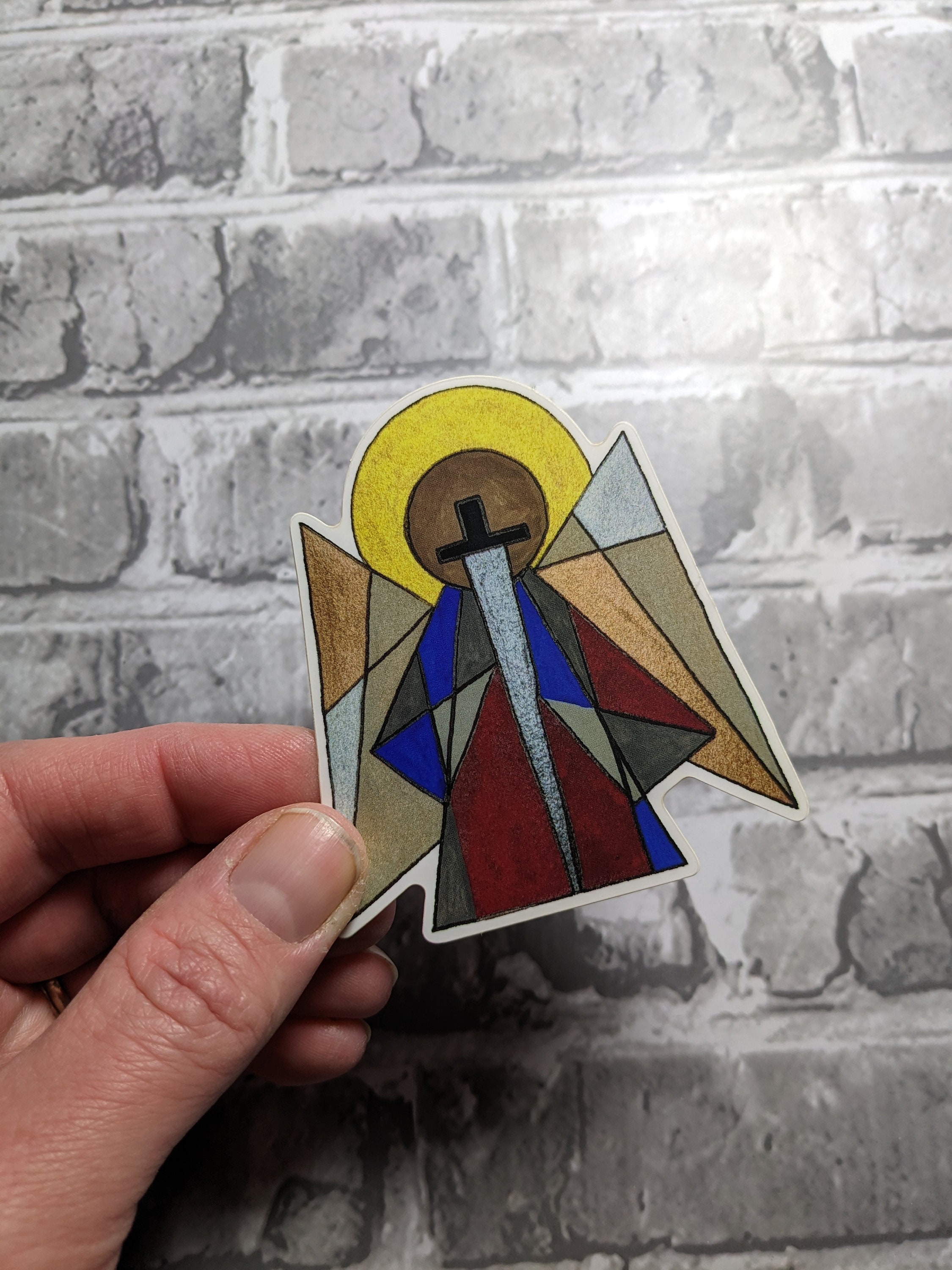 Saint Michael Vinyl Sticker, Abstract Religious Art, Catholic Gift - Etsy