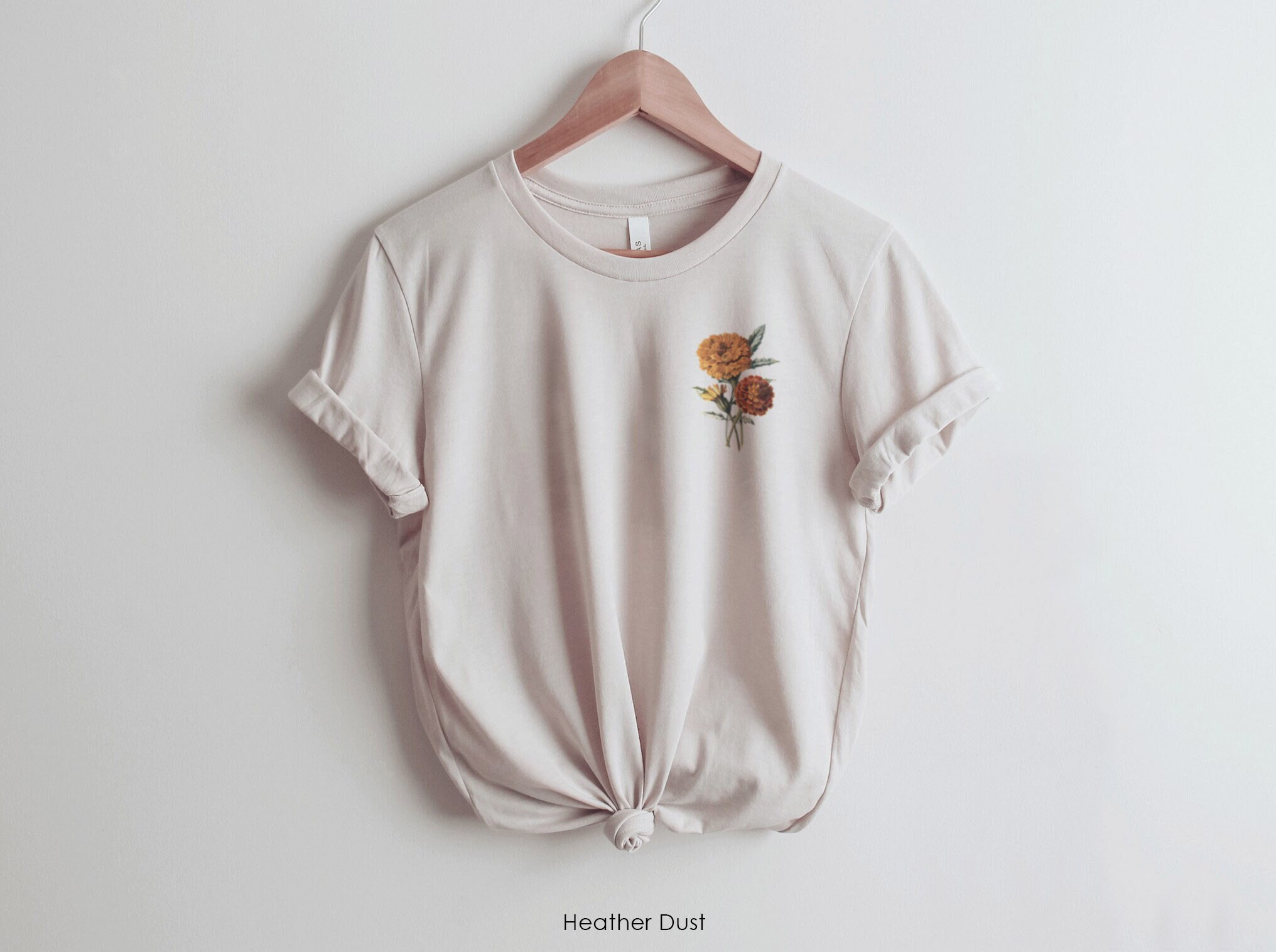 Wildflower Vintage Graphic Tee | Orange Marigolds Oversized T-shirt ...