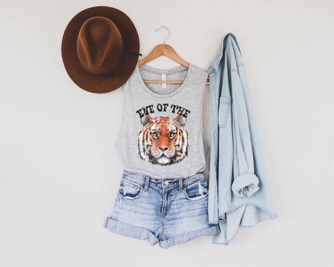 Tiger Graphic Tee Tank Top Eye of the Tiger Women's Tank Top Tropical ...