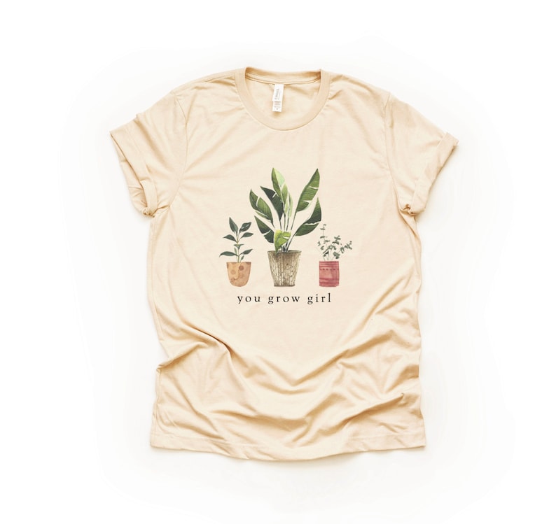 Graphic T-shirt Plant Lover Shirt You Grow Girl Crazy - Etsy