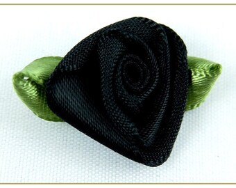 Black Satin Rose - Etsy