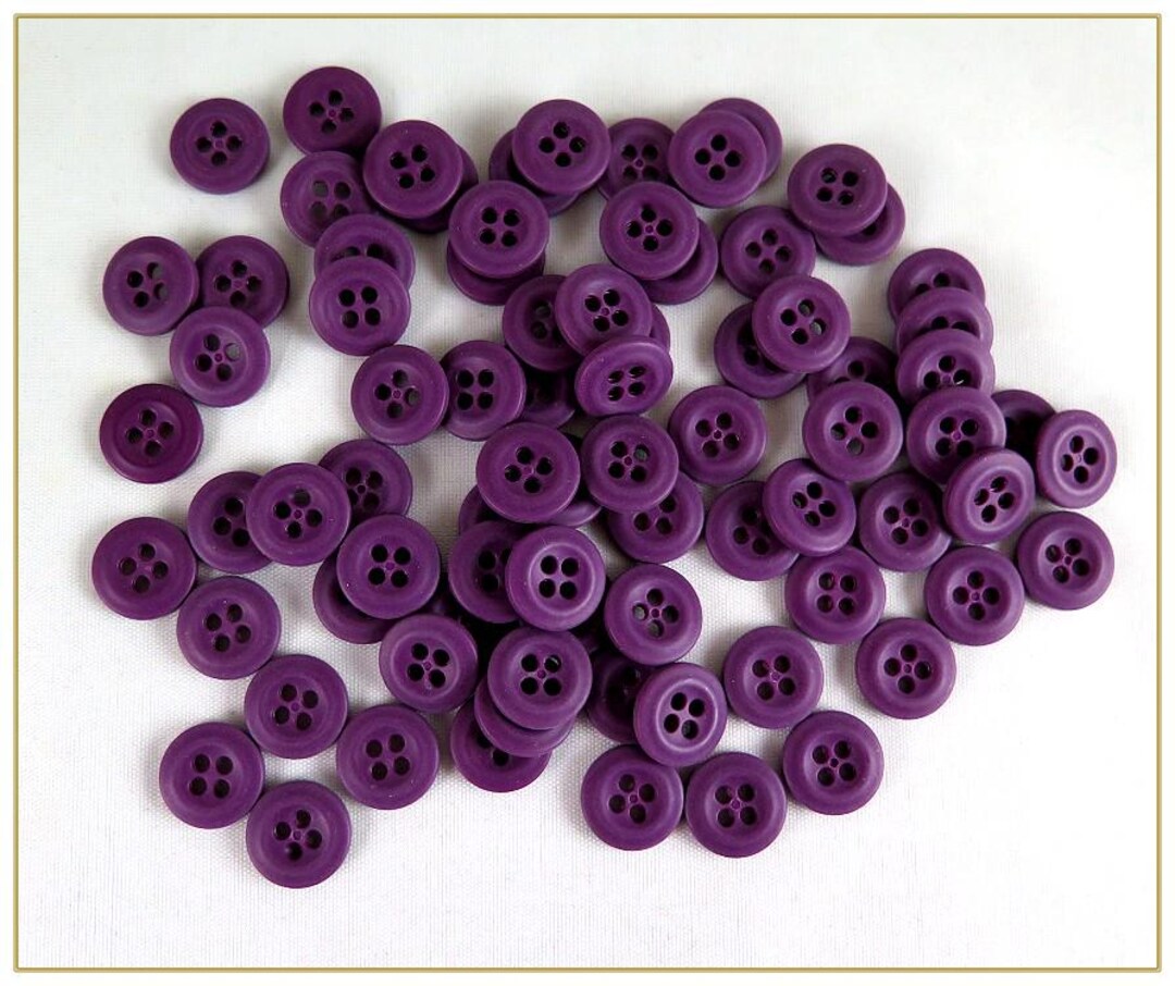Vintage Dark Purple Buttons 1/2 Inch, 4 Hole, 200 Buttons - Etsy