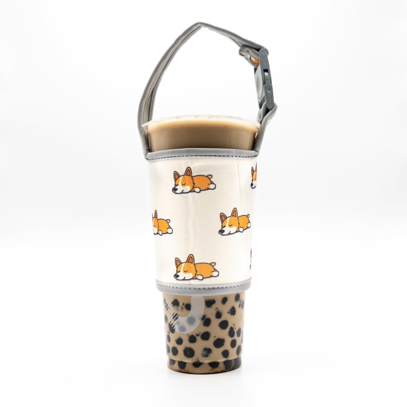 Insulated Boba Bubble Tea Cup Cute Shiba Neoprene Sleeves 2-Pack Mugs ...