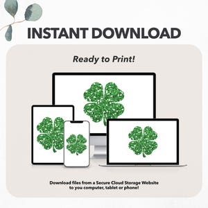 Lucky Four-leaf Clover Banner Template for St Patrick's Day, Instant ...