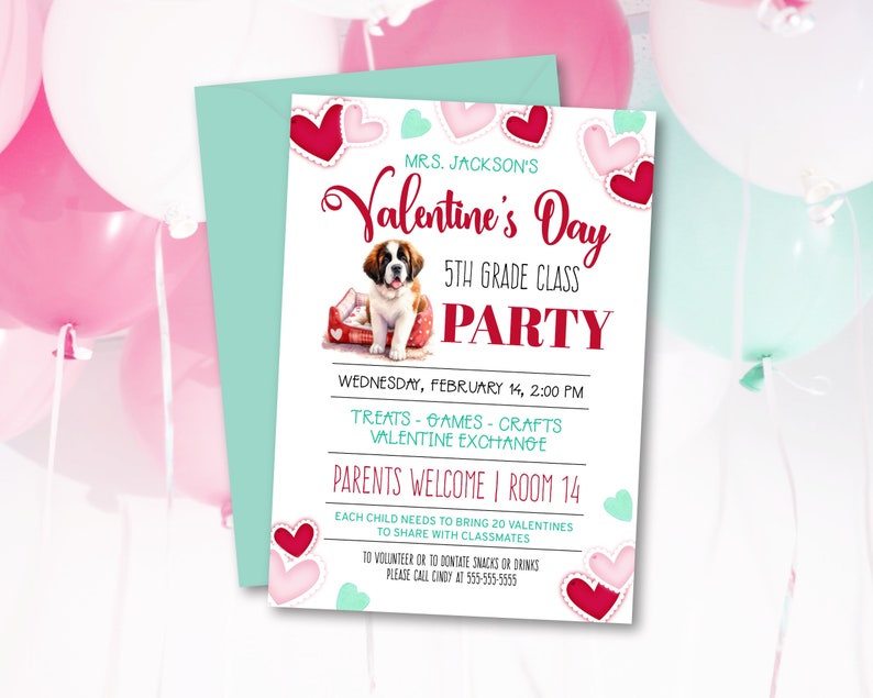 EDITABLE VALENTINES Day Classroom Party Invitation, DIY Valentine’s ...